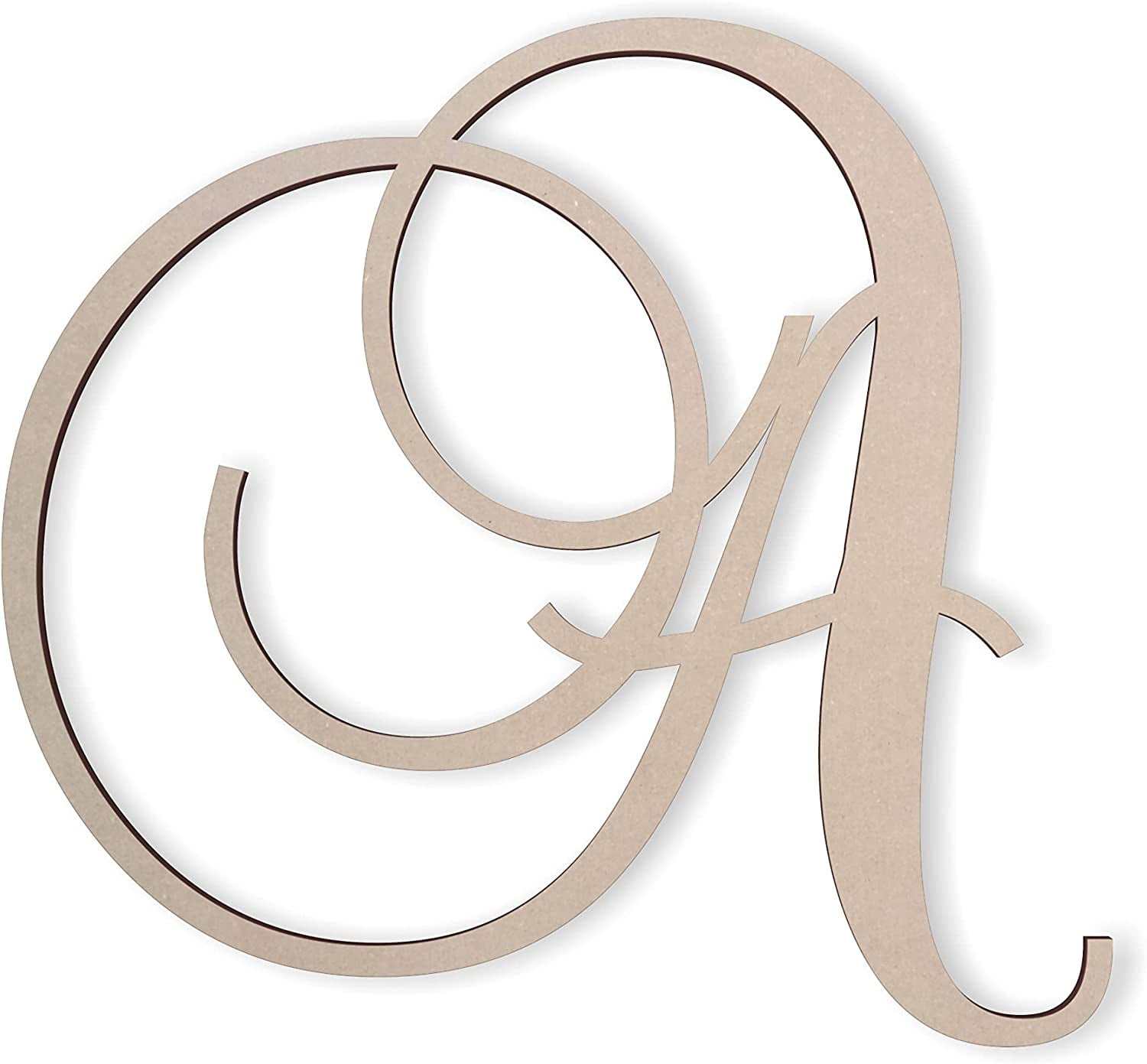 ica Wooden Letter A – Unfinished Cursive Wall Decorative Letters, Large ...
