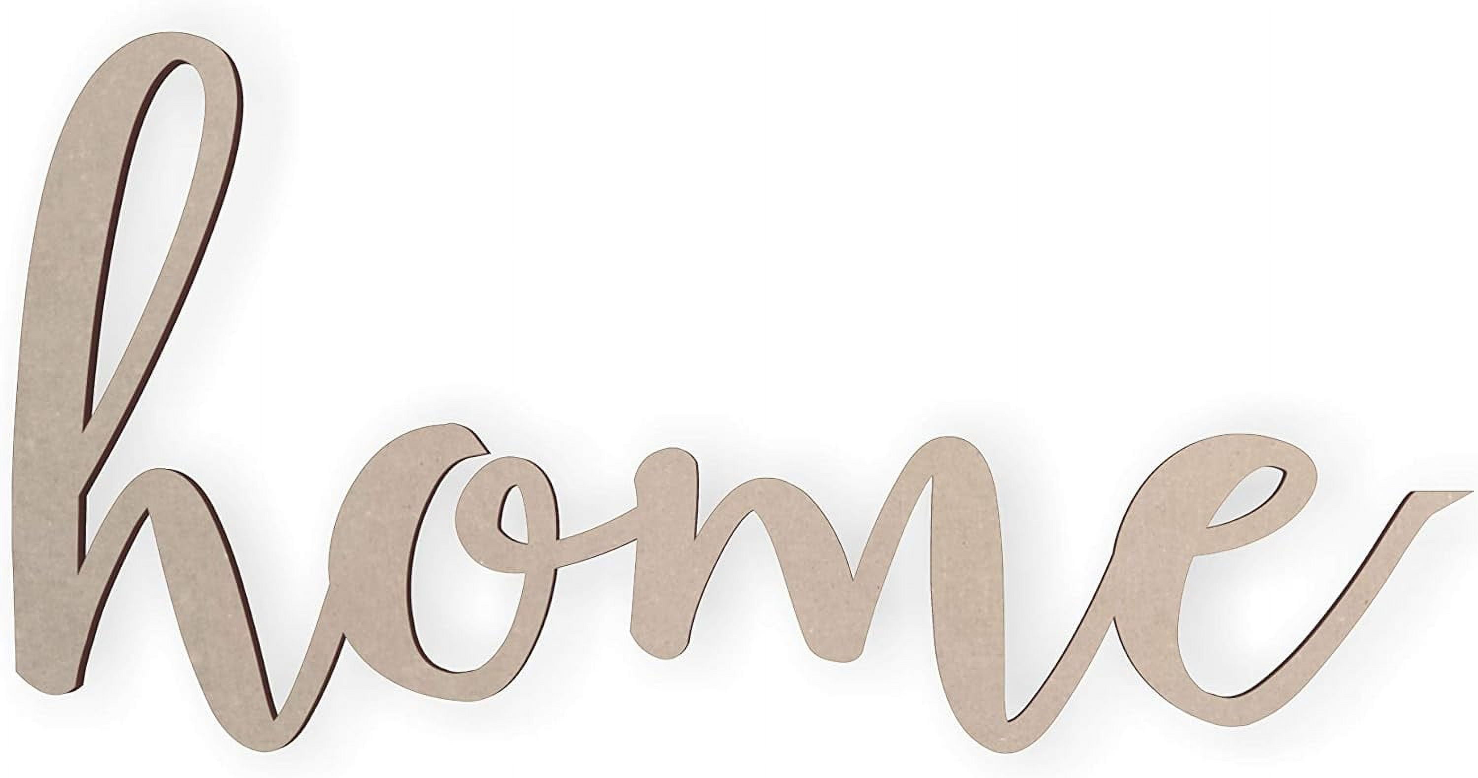 ica Wooden Word “Home” Script Wooden Sign Unfinished Wall Wall Art Many ...