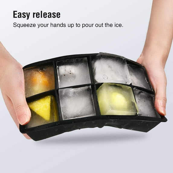 ice Cube Trays 2 Pack,Silicone ice Tray easy Release Flexible 6 ice ...
