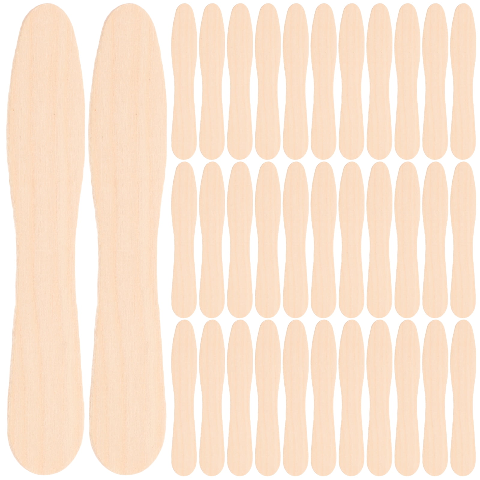 ice cream spoons 100pcs Wooden Taster Paddle Spoon Popsicle Paddles (2 ...