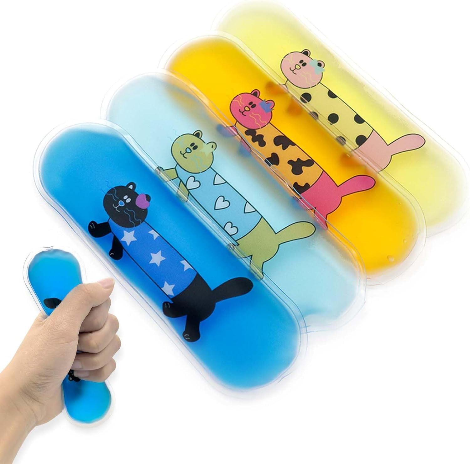 ice packs, reusable gel ice packs, 4 pack toddler gel ice packs ...