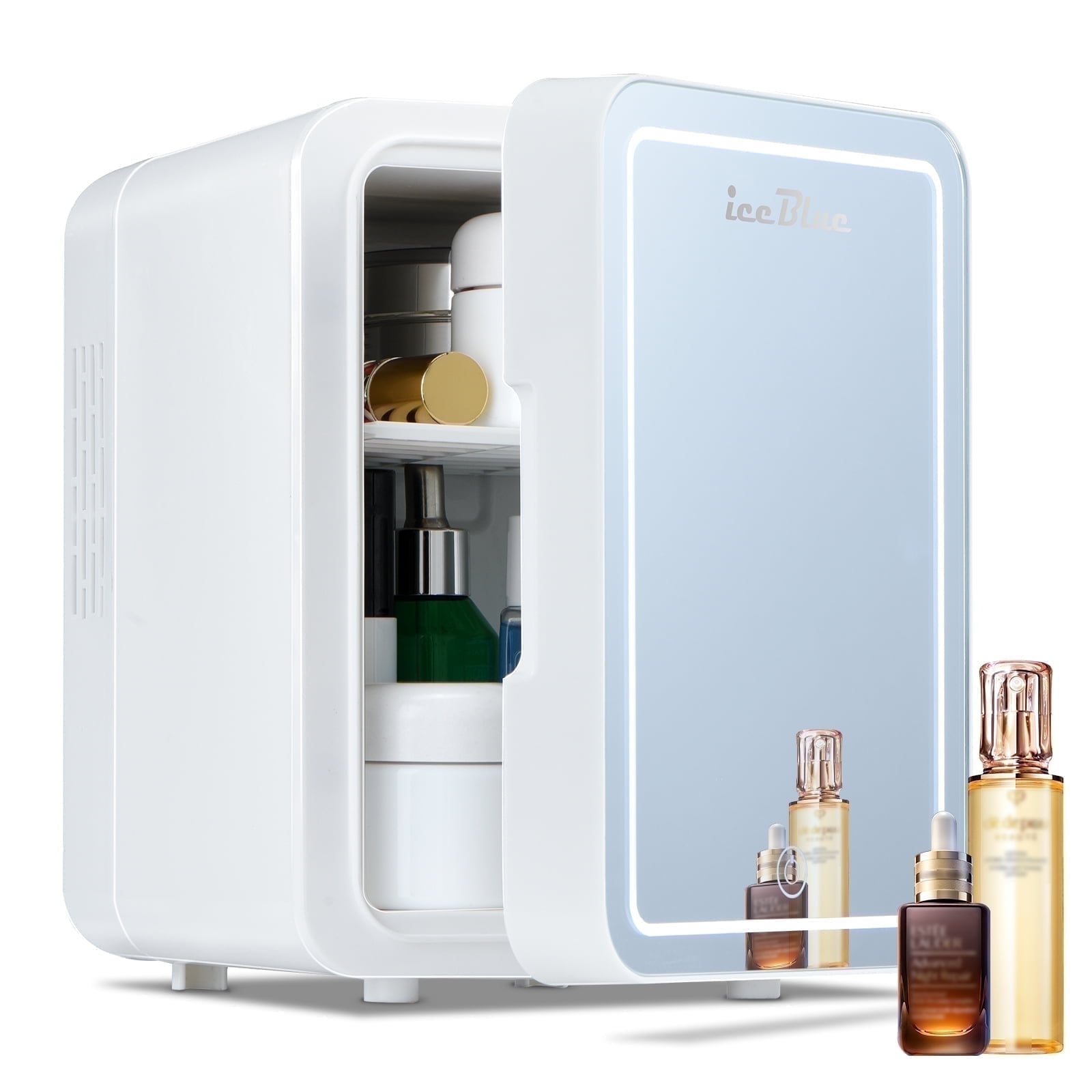 Iceblue 4L Led Lighted Mini Fridge, White Skincare Compact Refrigerator ...