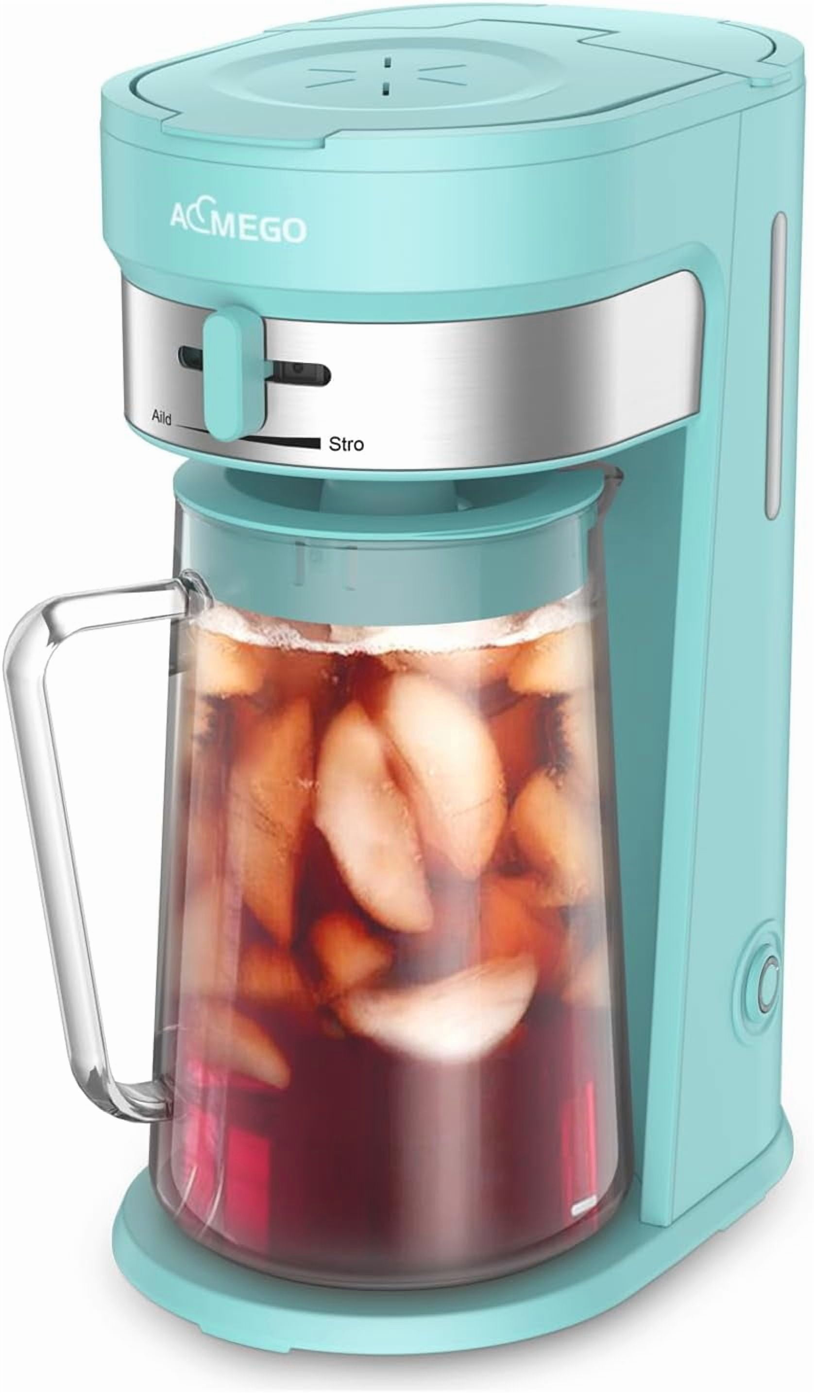 iced tea maker, brewing system with 2.5-quart glass pitcher, sliding ...