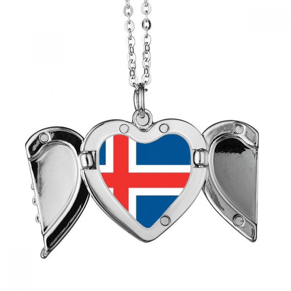iceland national flag eu country angel wings necklpendant fashion ...