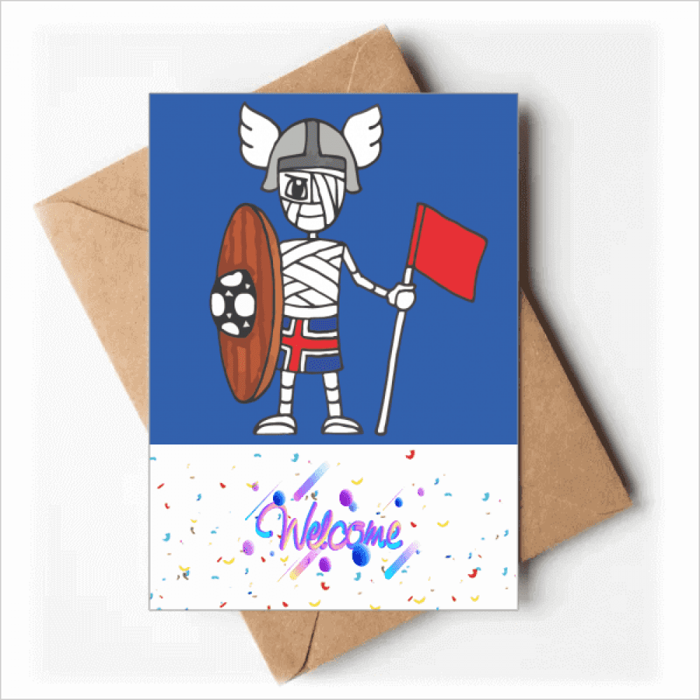 iceland viking soccer Welcome Back Greeting Cards Envelopes Blank ...