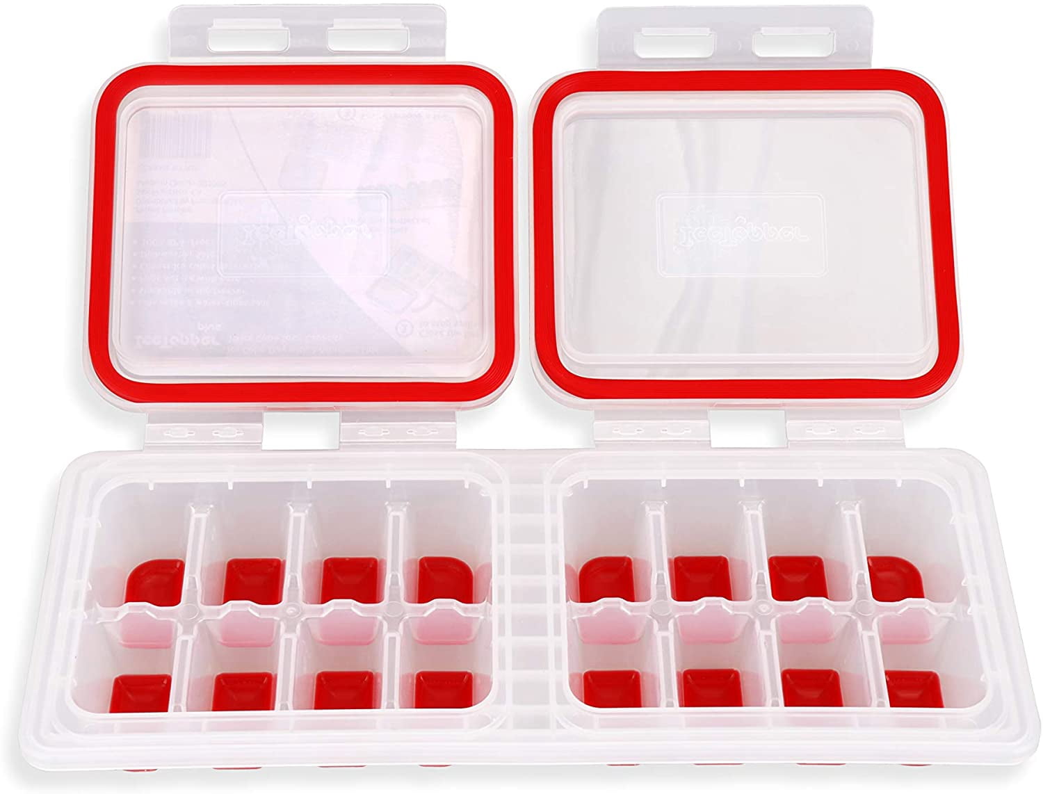 IceTopper Plus Ice Cube Tray with 2 Attached Lids - Easy Release Ice ...