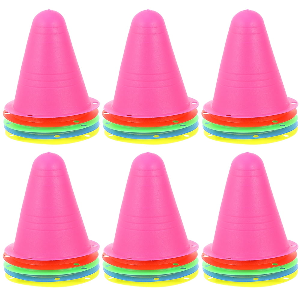 icolorfuled 30 Roller Bollards Mini Soccer Cones Stackable Road Pile ...