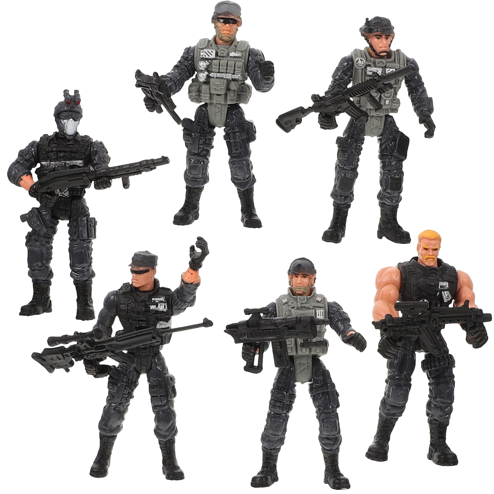 icolorfuled 6Pcs Soldier Action Figures with Movable Joints Army Models ...