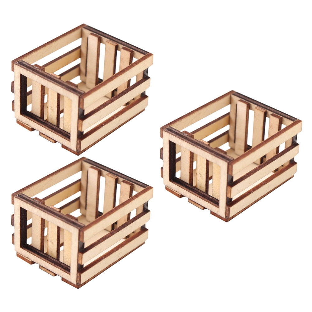 icolorfuled Mini Wooden Crates Decorative Organizer Toy 3Pcs - Walmart.com