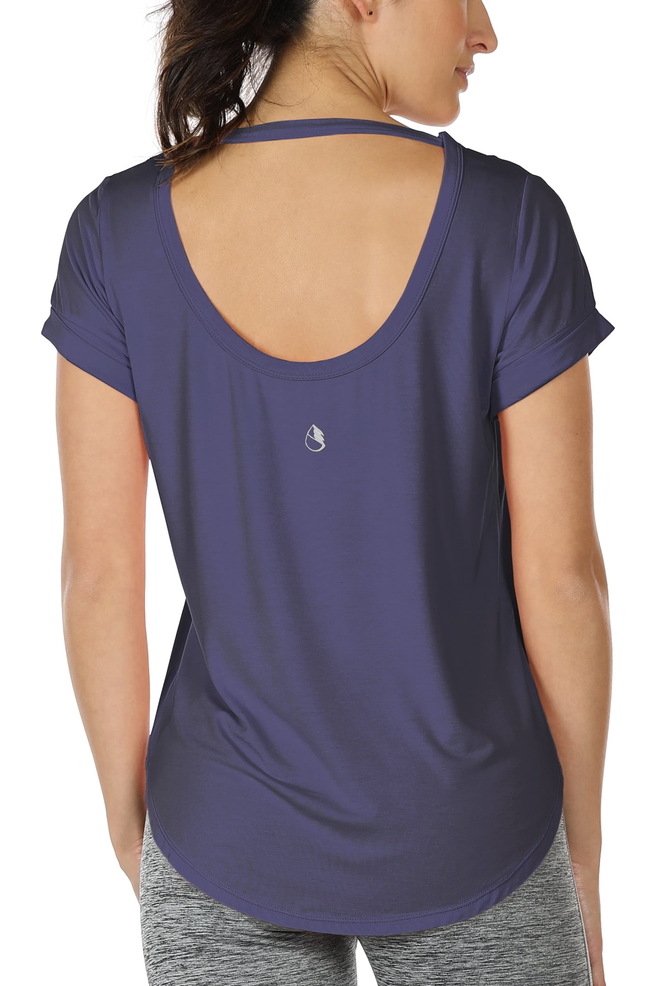 icyzone Open Back Yoga Shirts for Women - Exercise Workout Tops ...