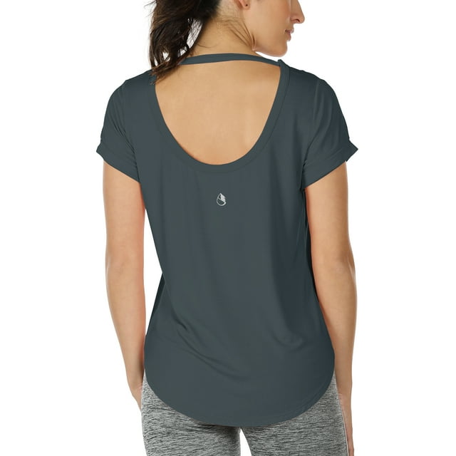 icyzone Open Back Yoga Shirts for Women - Exercise Workout Tops ...