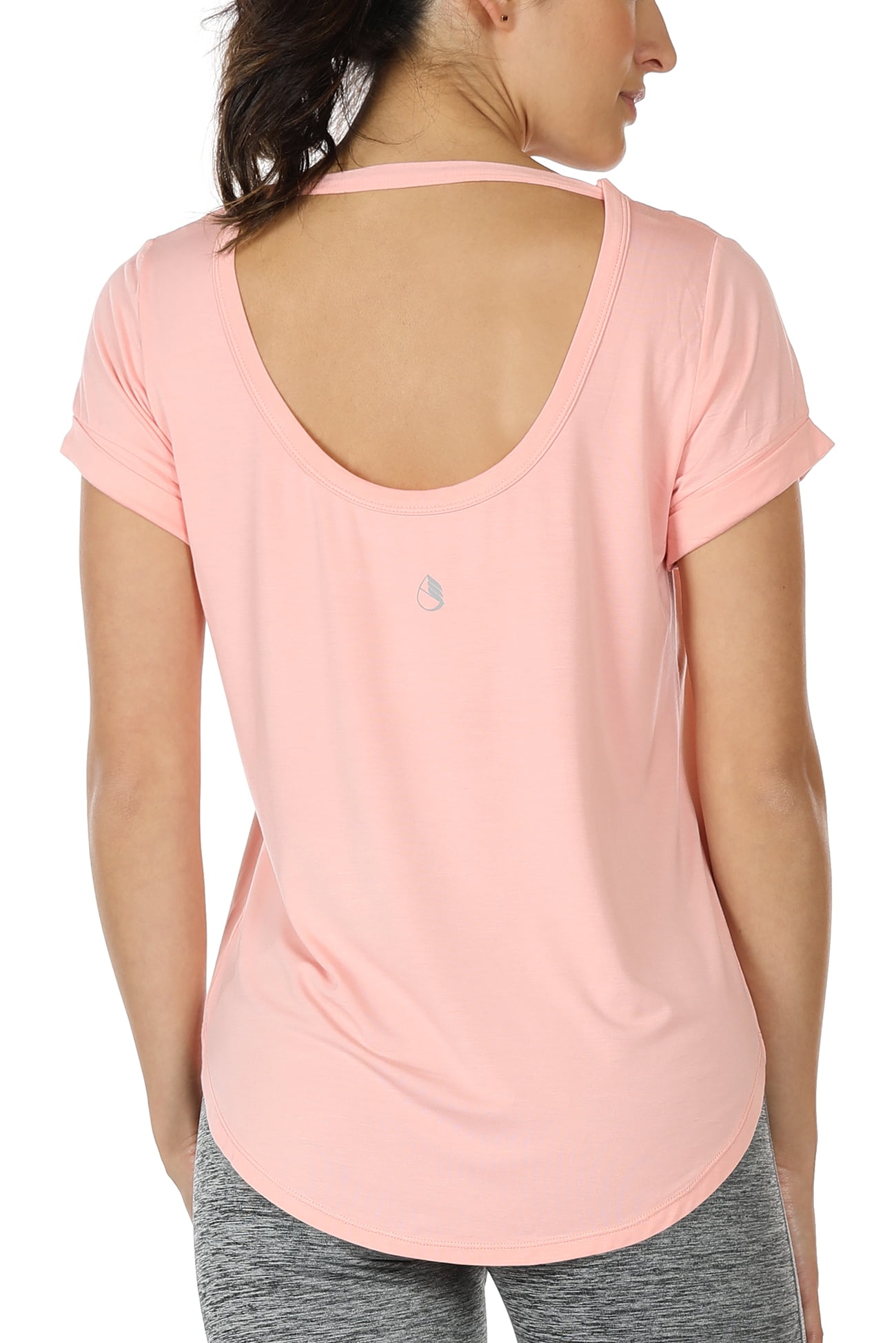 icyzone Open Back Yoga Shirts for Women - Exercise Workout Tops ...