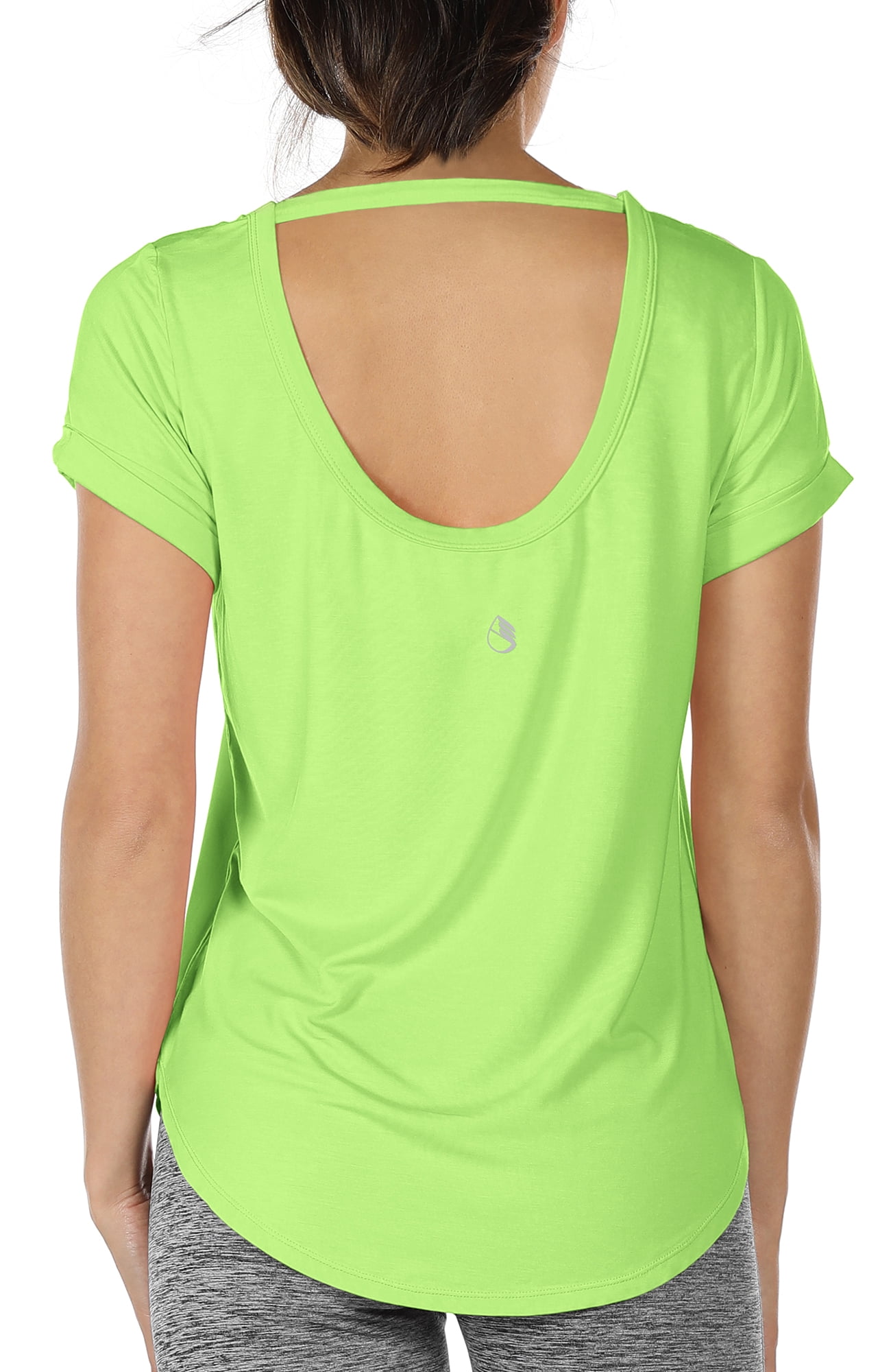 icyzone Open Back Yoga Shirts for Women - Exercise Workout Tops ...