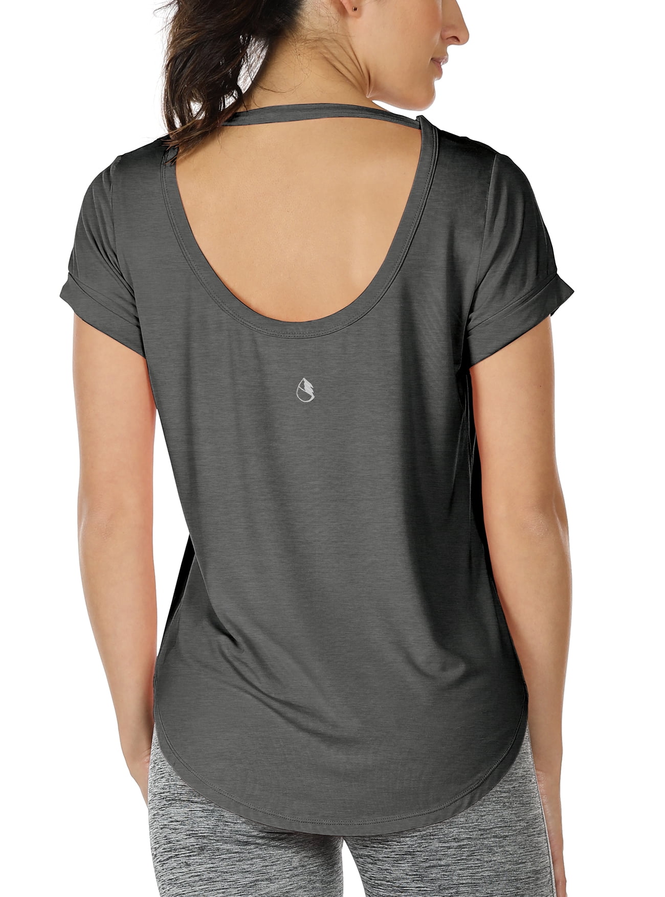 icyzone Open Back Yoga Shirts for Women - Exercise Workout Tops ...