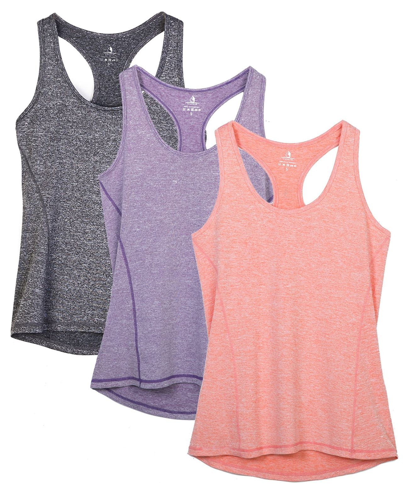 icyzone Workout Tank Tops for Women - Racerback Athletic Yoga Tops ...