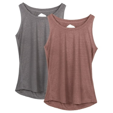 Real Essentials 5 Pack: Women's Crossback Keyhole Open Back Workout ...