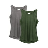 Real Essentials 5 Pack: Women's Crossback Keyhole Open Back Workout ...