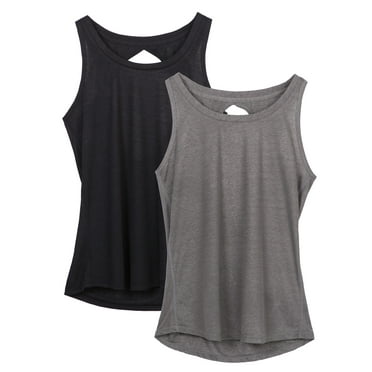 Real Essentials 5 Pack: Women's Crossback Keyhole Open Back Workout ...