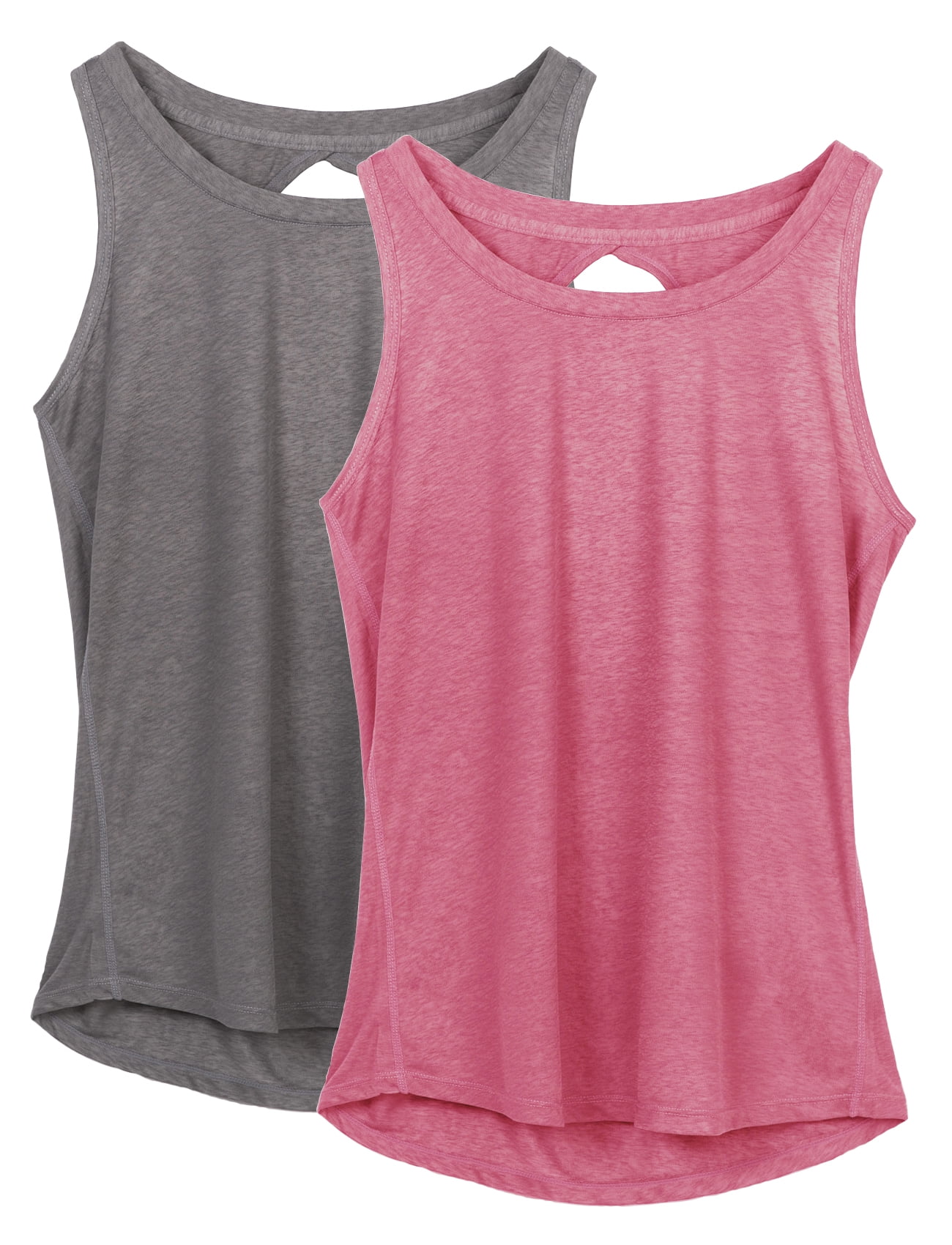 icyzone Activewear Yoga Tops, Open Back Fitness Racerback Tank Tops for ...