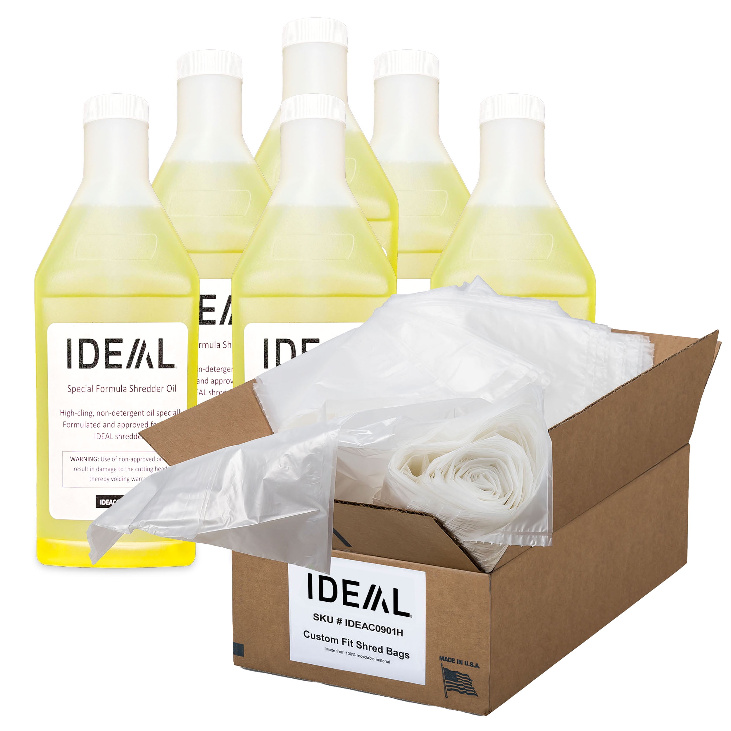ideal. Shredder Oil and Bag Kit, 56 Gallon Bags (80 Count) and 6 Quarts ...