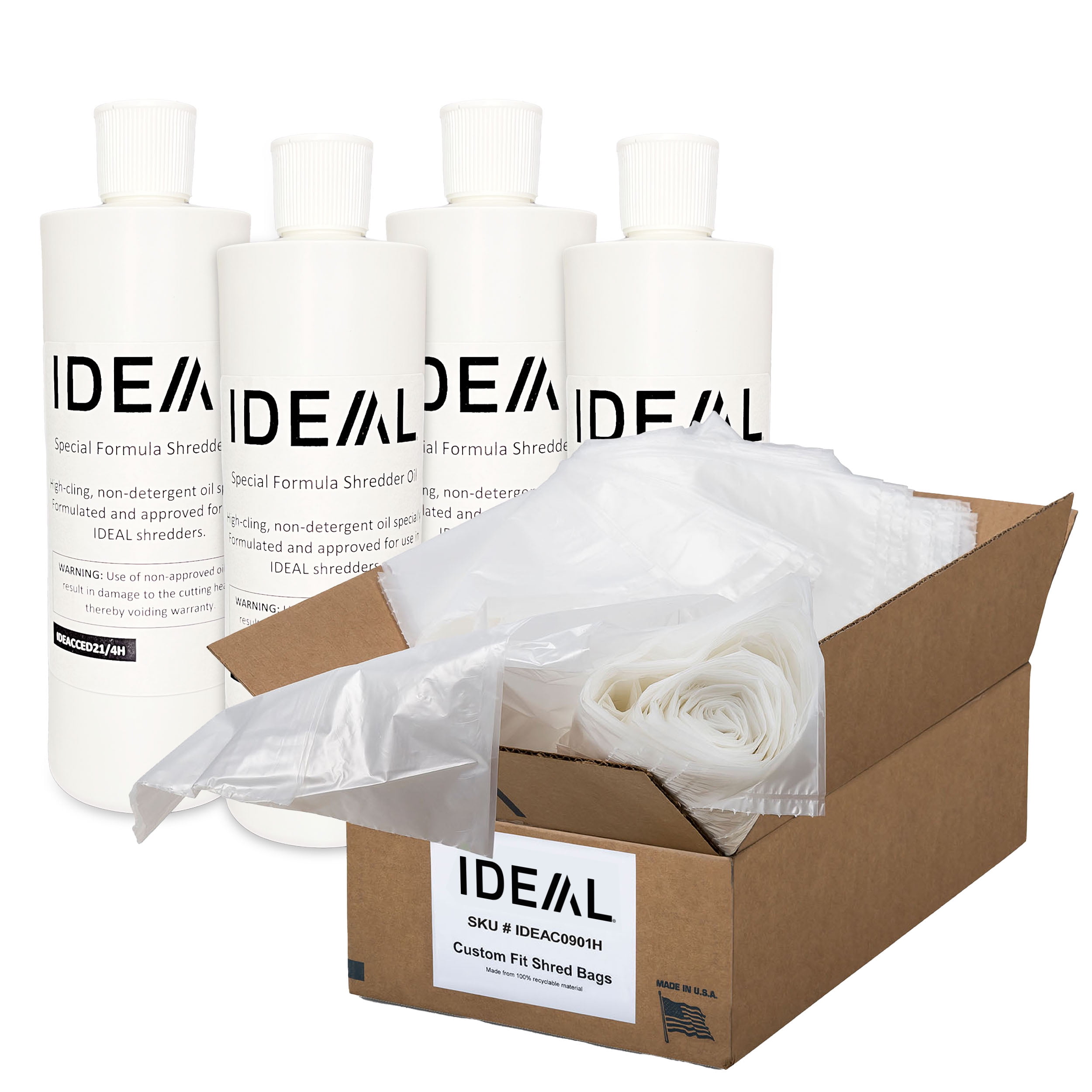 ideal. Shredder Oil and Bag Kit for Large Shredders, 40 Gallon Bags (80 ...