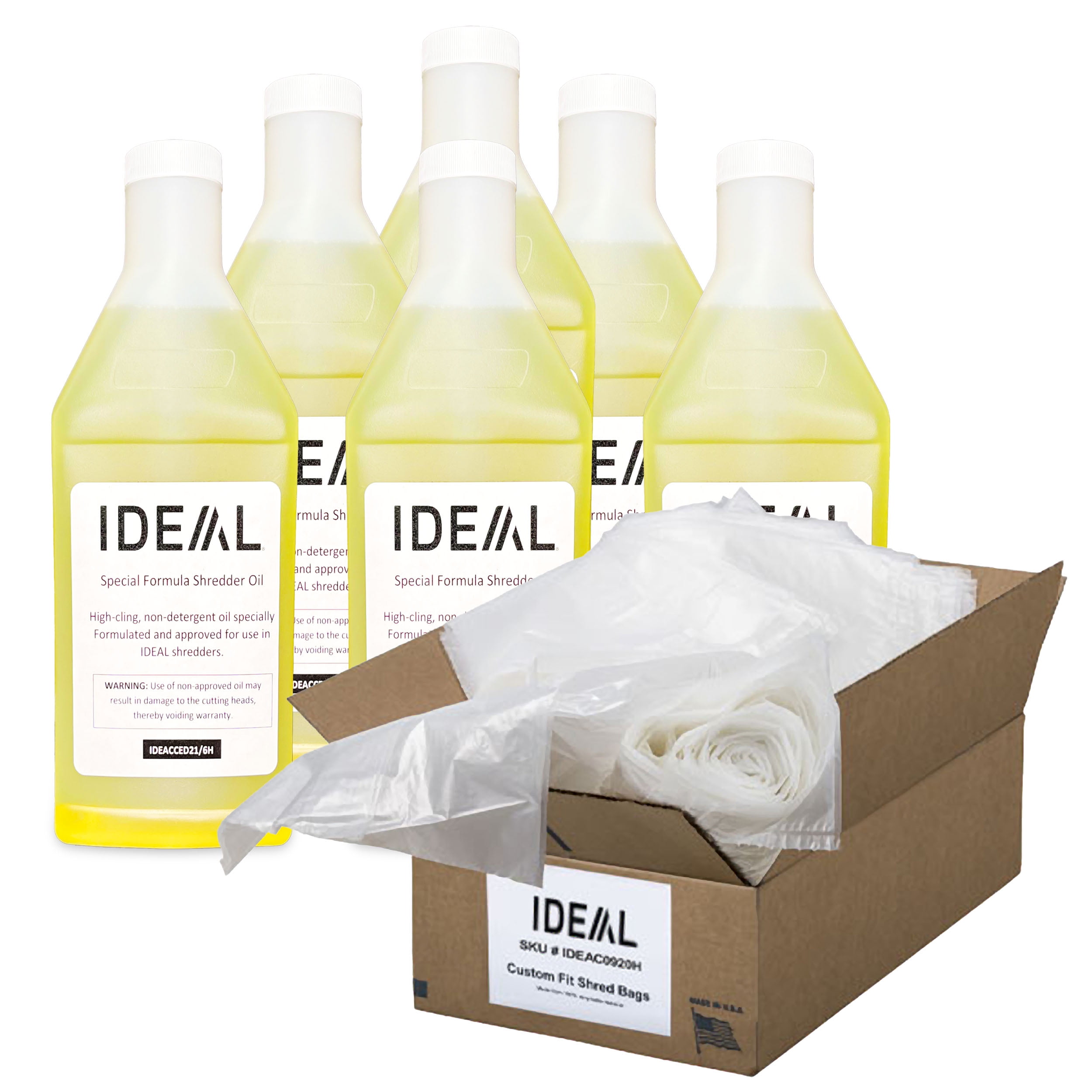 ideal. Shredder Oil and Bag Kit for Large Shredders, 40 Gallon Shredder Bags (80 Count) and 6 ...