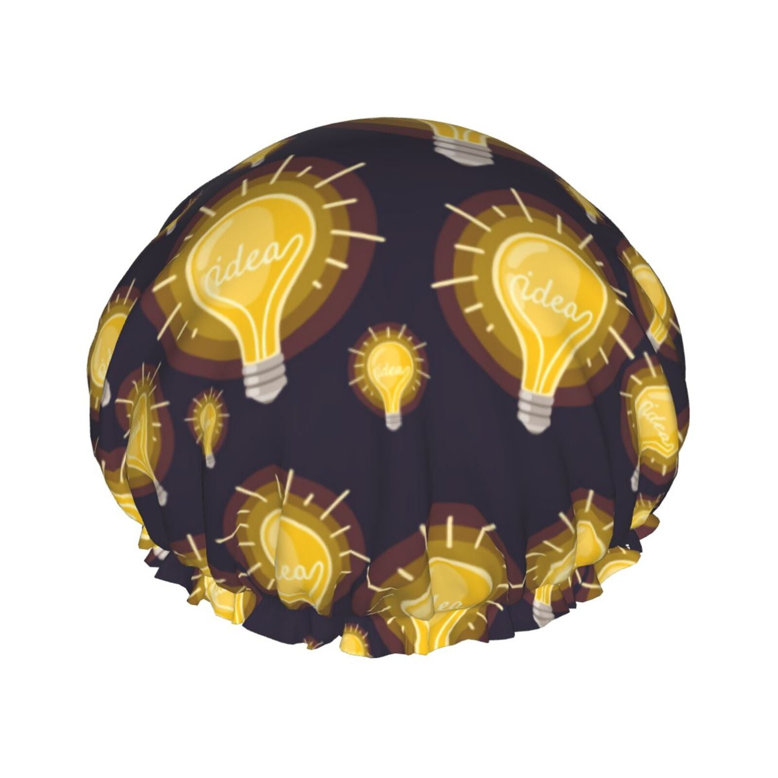 ider Light Bulb Pattern Shower Cap, Reusable Bath Hair Hat for all Hair ...