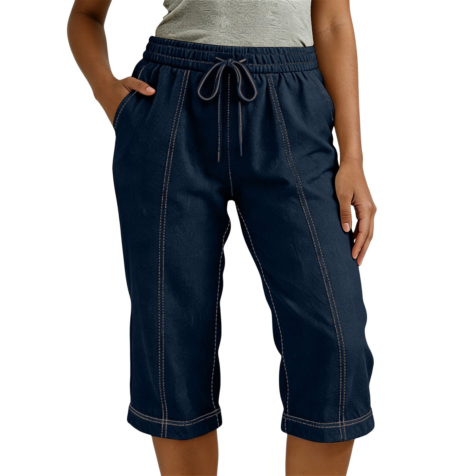 idosla Capri Pants for Women Cotton Casual Summer 2026 Cute Petite ...
