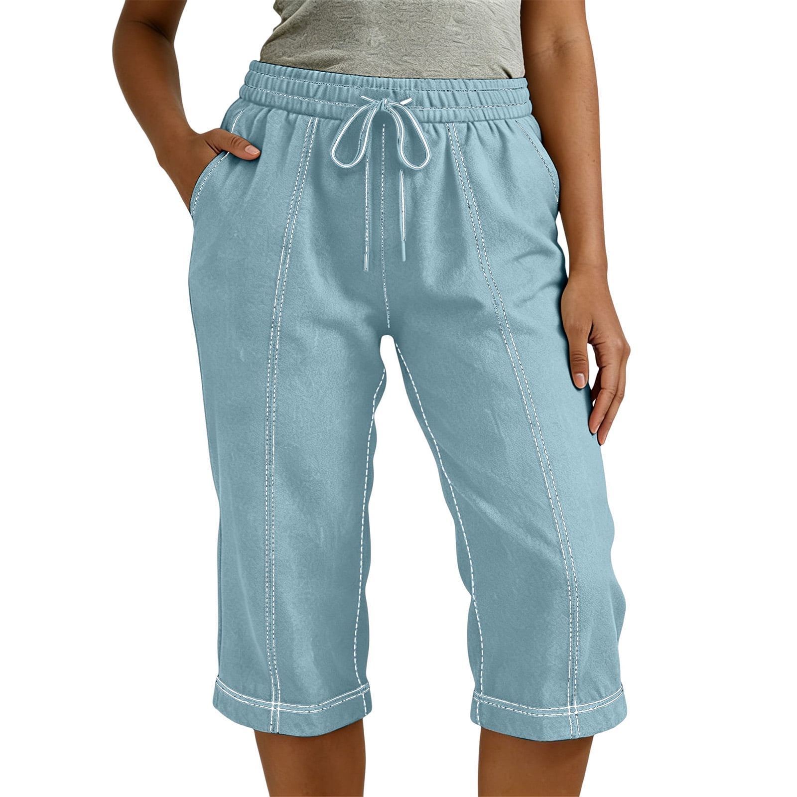 idosla Capri Pants for Women Cotton Casual Summer 2026 Cute Petite ...