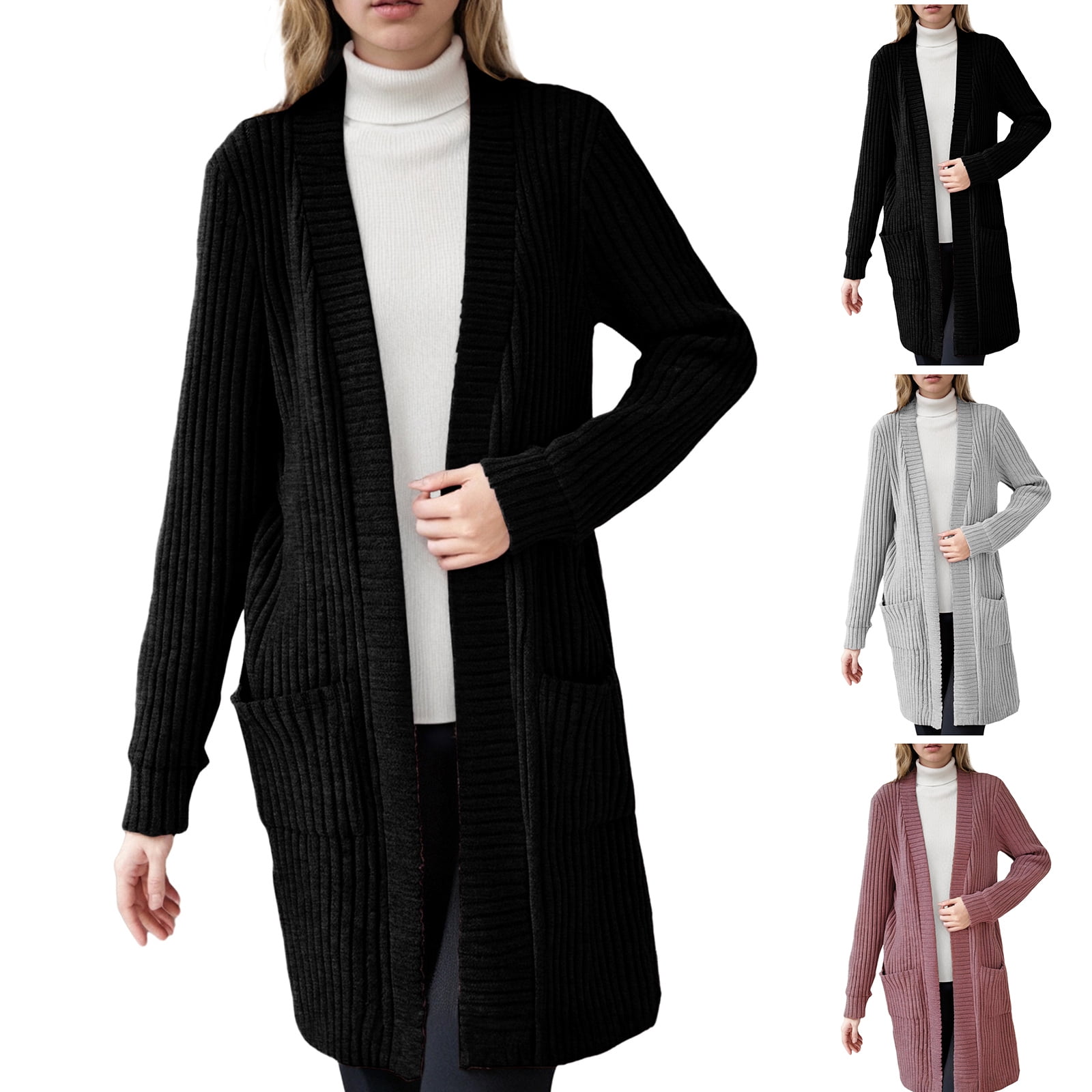 idosla Cardigan Sweaters for Women Oversized Long Cardigan Open Front ...