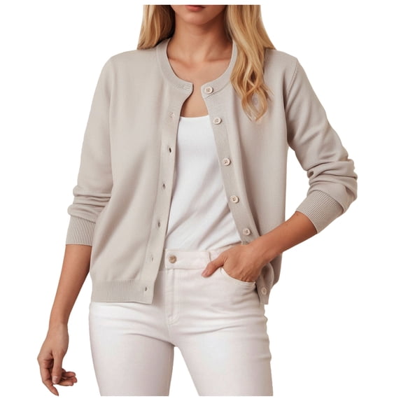 idosla Women's Classic Long Sleeve Knit Cardigan Sweaters Casual Open ...
