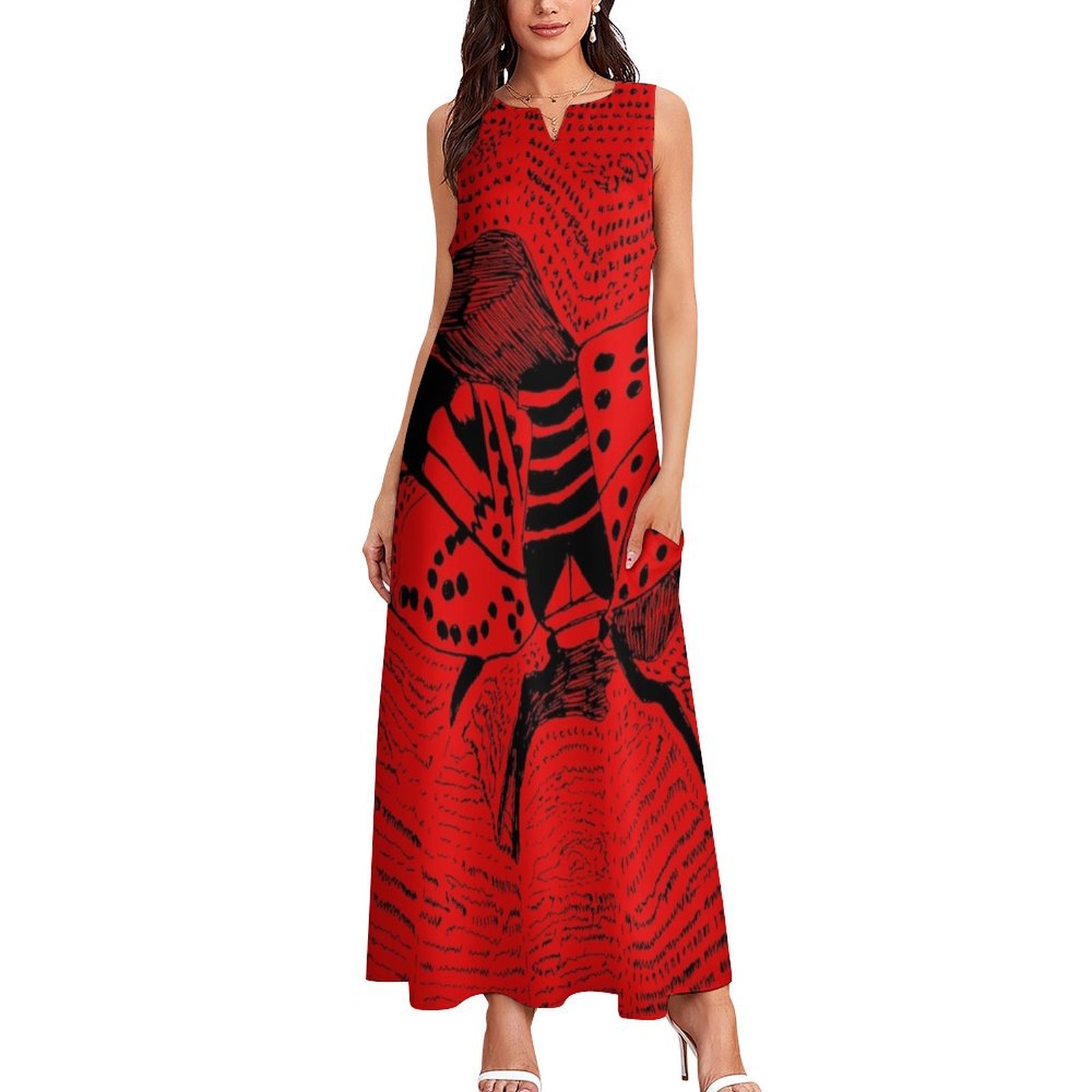 ie Groove Spotted Lanternfly Design Long Dress ceremony dresses luxury ...