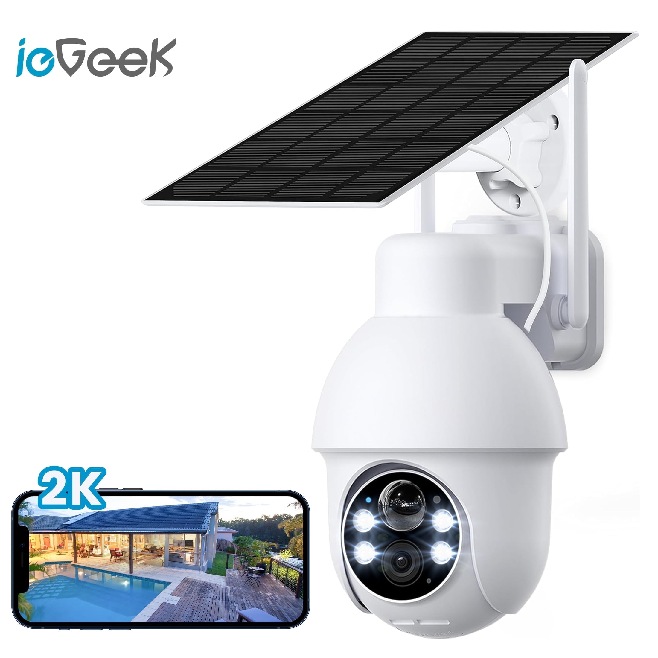ieGeek Solar Wireless Security Camera Outdoor 2K Night Vision ...