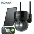 ieGeek Security Cameras Wireless Outdoor, WiFi, 2K 360 View PTZ, Solar ...