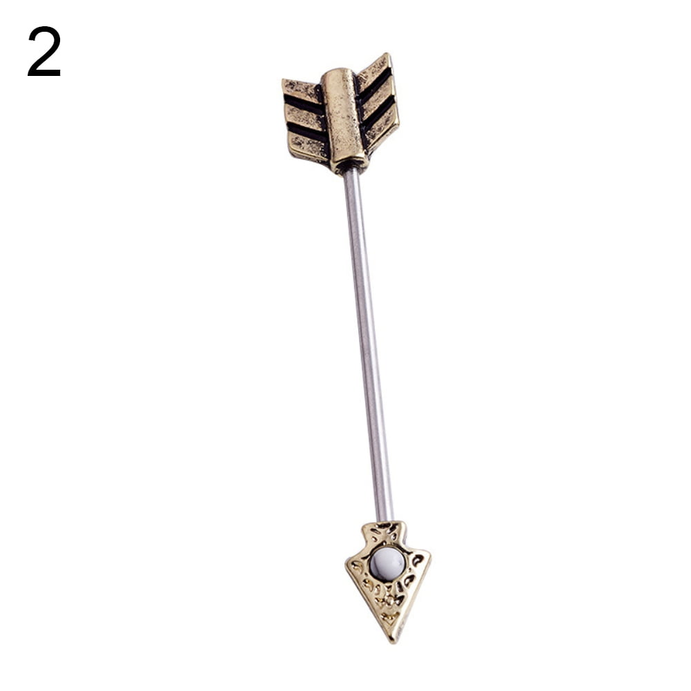 ievspot 1 Pair Retro Arrow Industrial Scaffold Bar Ear Cartilage Helix ...