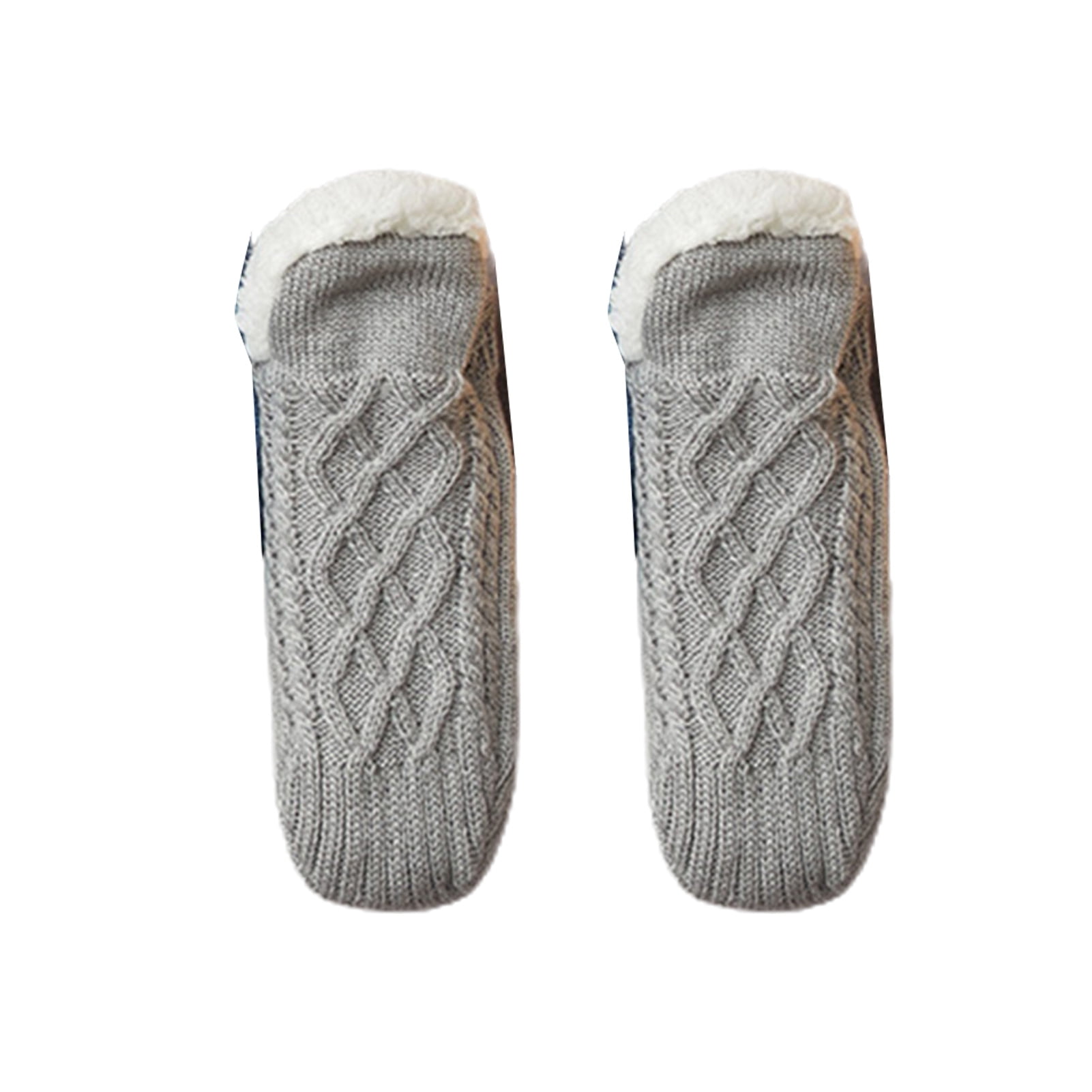 ievspot 1 Pair Thick & Warm Slipper Socks with Non Slip Grippers ...