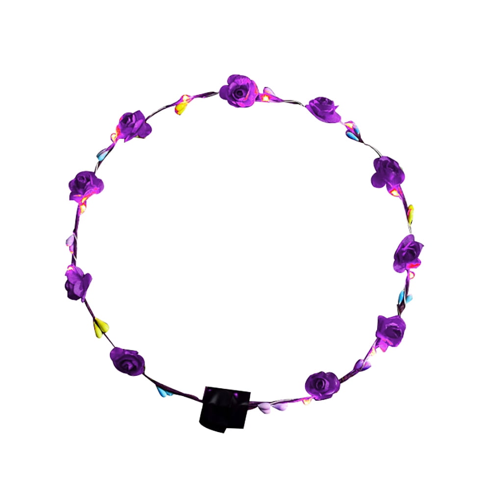 ievspot 1 Pcs LED Flower Headband Girls Women Garland Headband Luminous ...