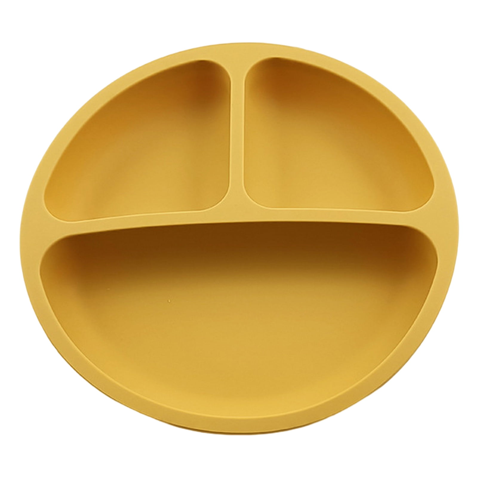 ievspot 1 Pcs Silicone Baby Plate, Round Suction Cup Compartment Plate ...