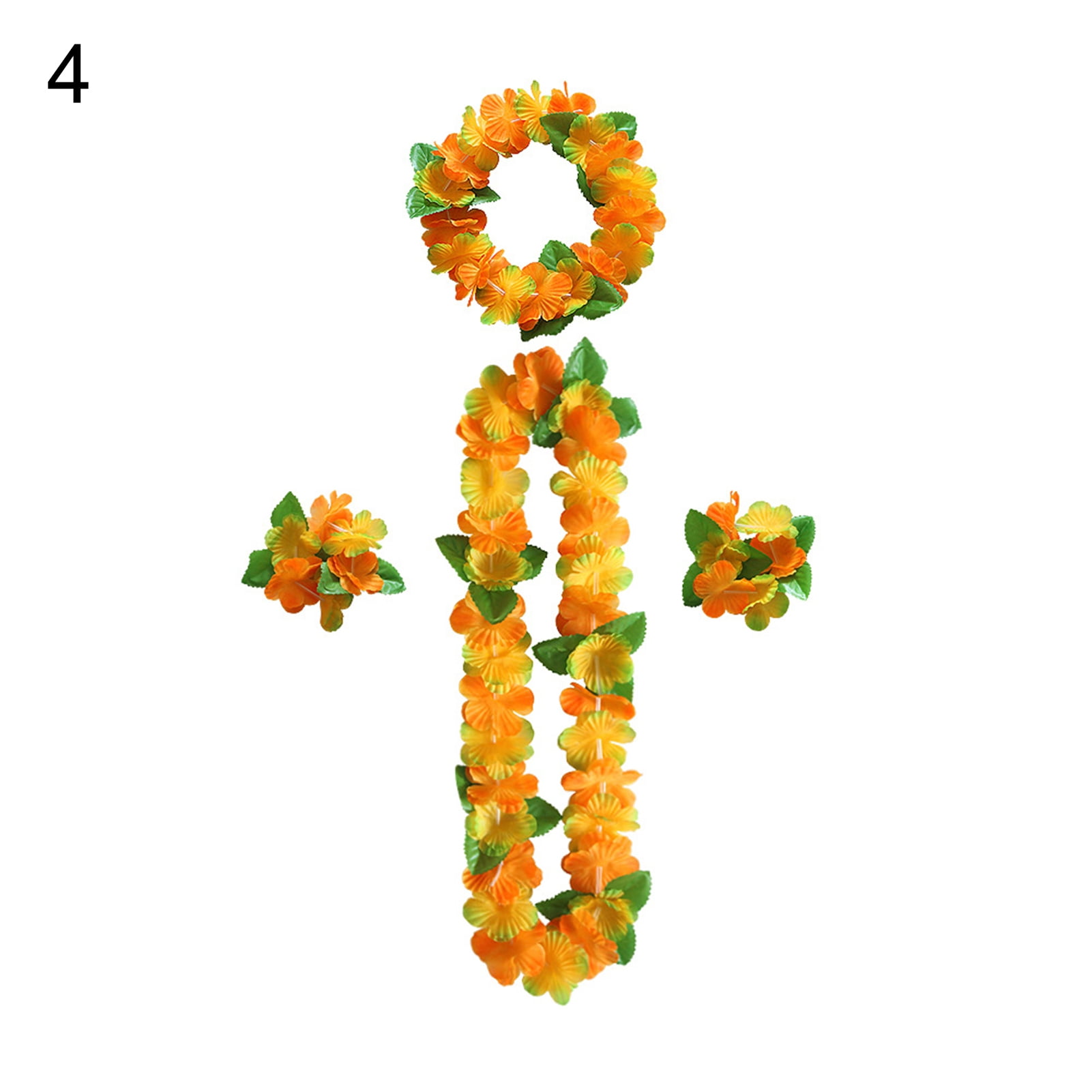 ievspot 1 Set Hawaiian Leis Set, Colorful Hula Dance Garland,Headband ...