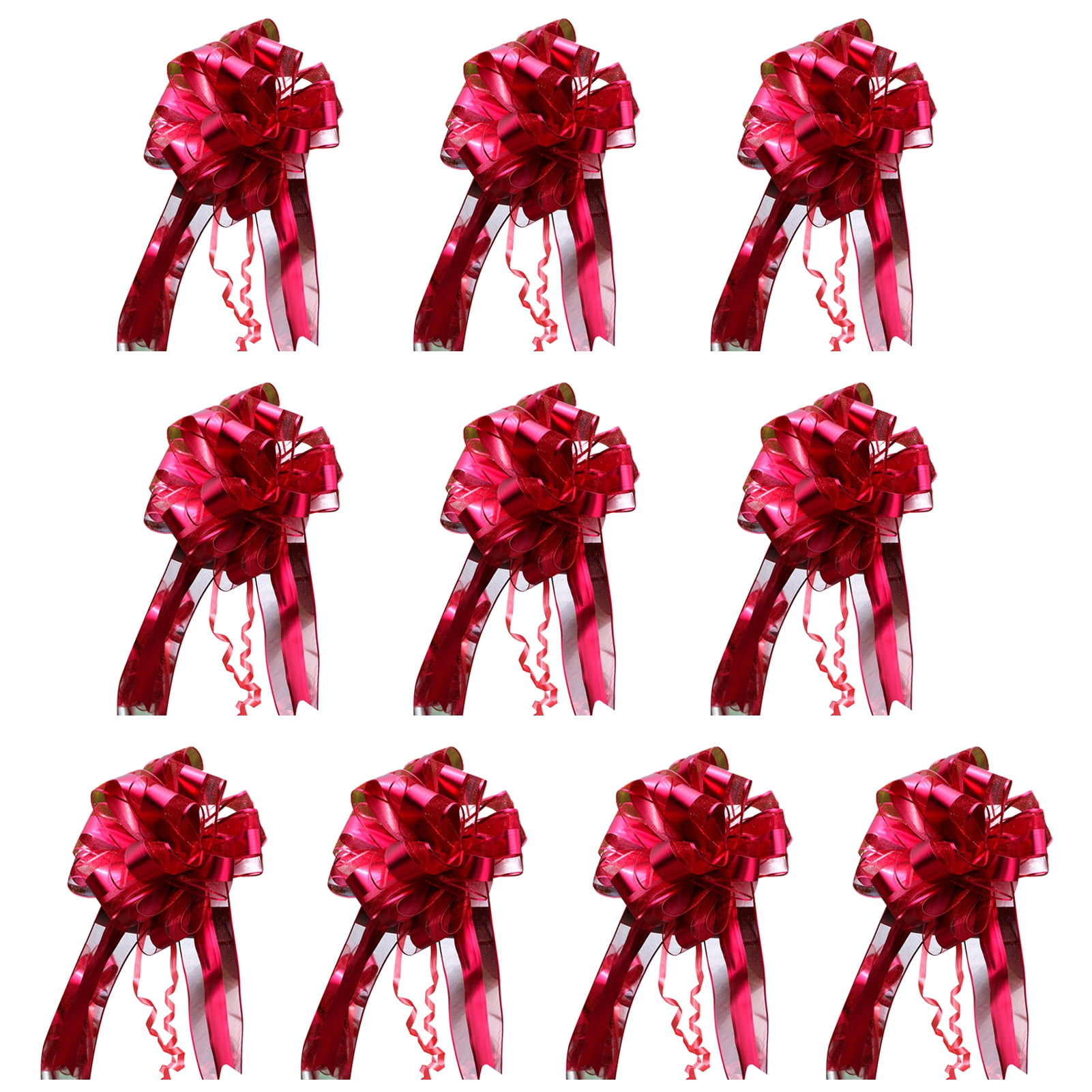 ievspot 10Pcs Pull Bow Ribbon Romantic Car Bows Hand-pulled Ribbon for ...