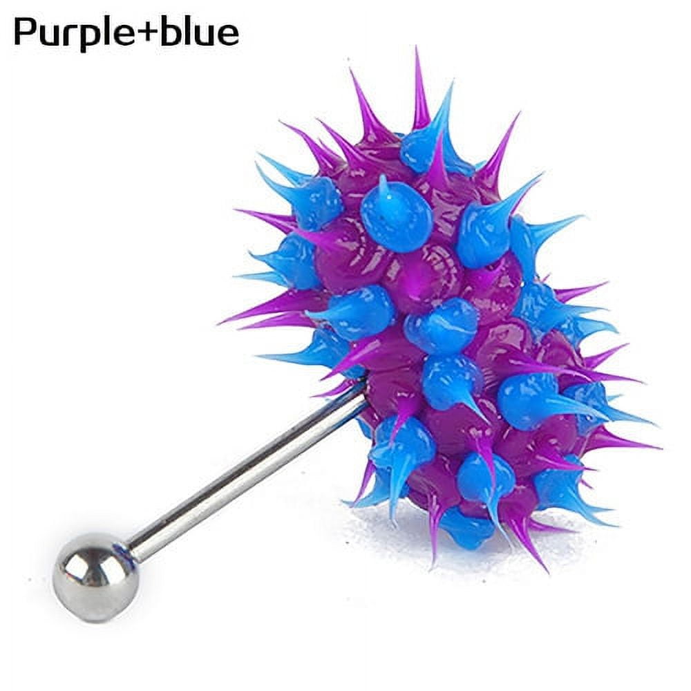 ievspot 1Pc Cool Vibrating Barbell Tongue Rings Bars Piercing Stainless ...