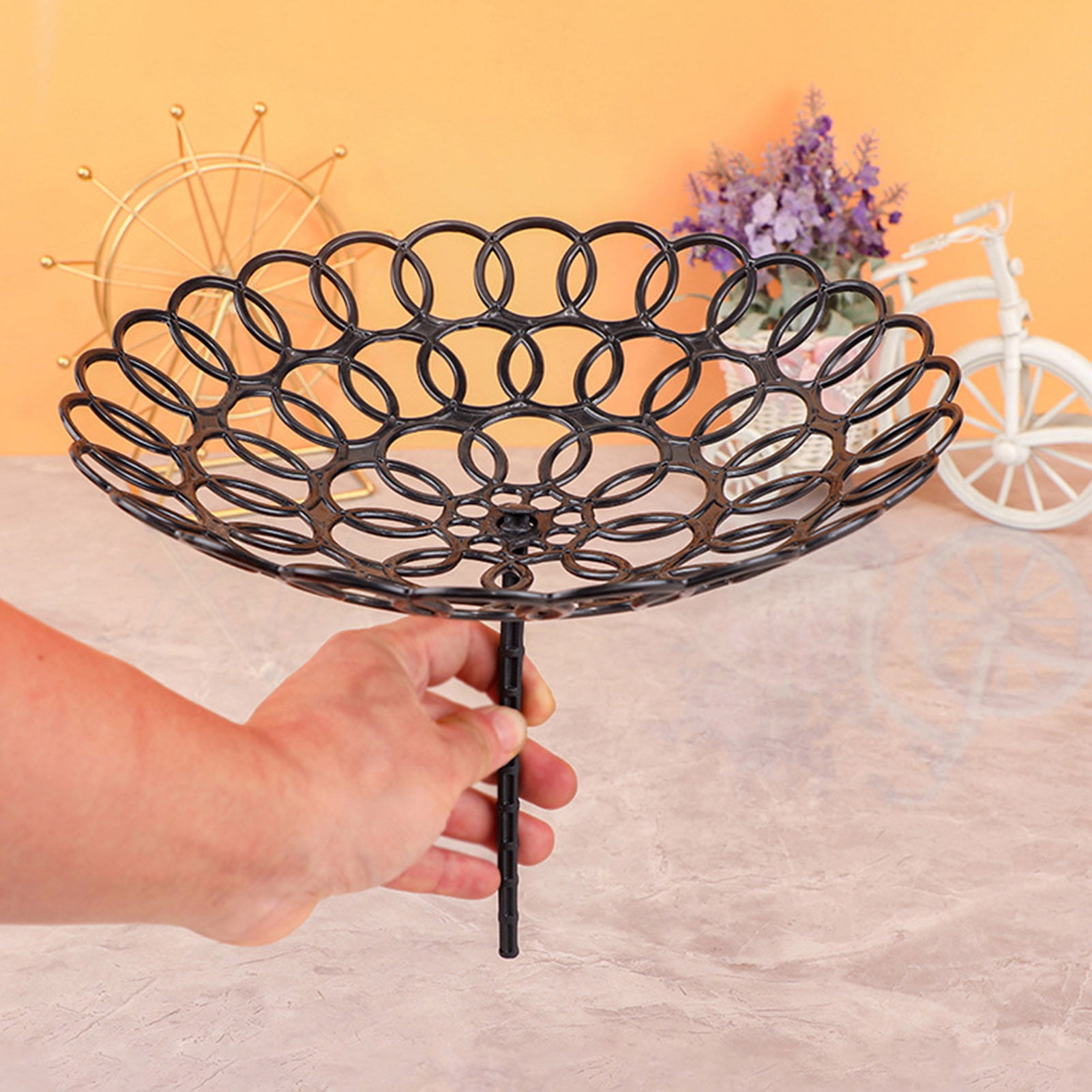 ievspot Black Round Flower Stem Holder Ikebana Vase Bracket with Non ...