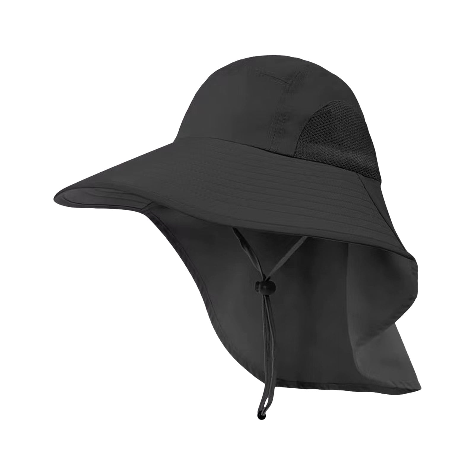 ievspot Men Outdoor Hat with Neck Cover Large Brim Hollow Mesh ...