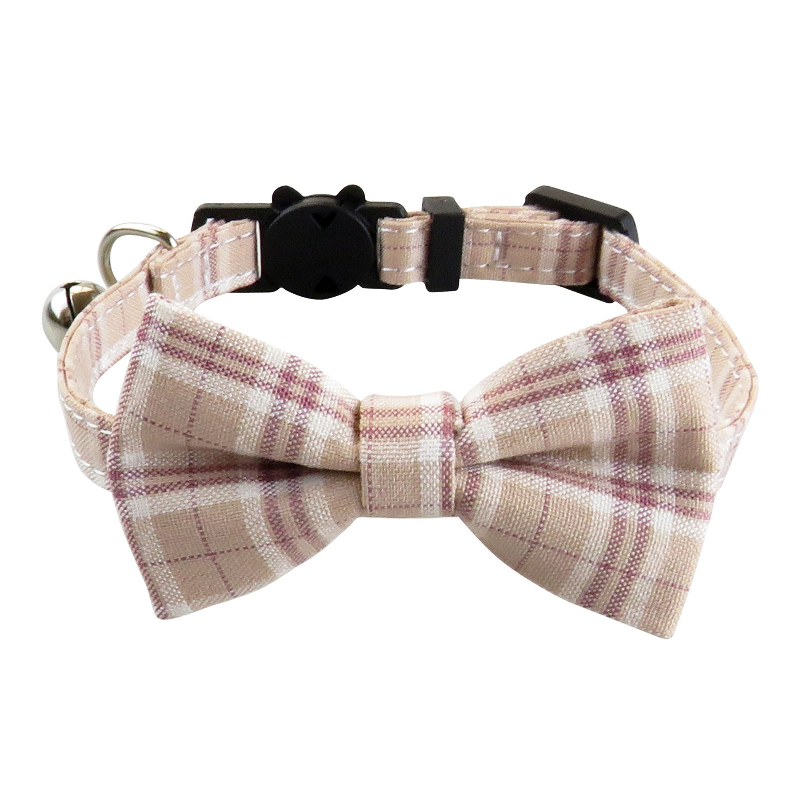 ievspot Plaid Check Cat Collar with Bells Bow Tie Breakaway Necklect ...