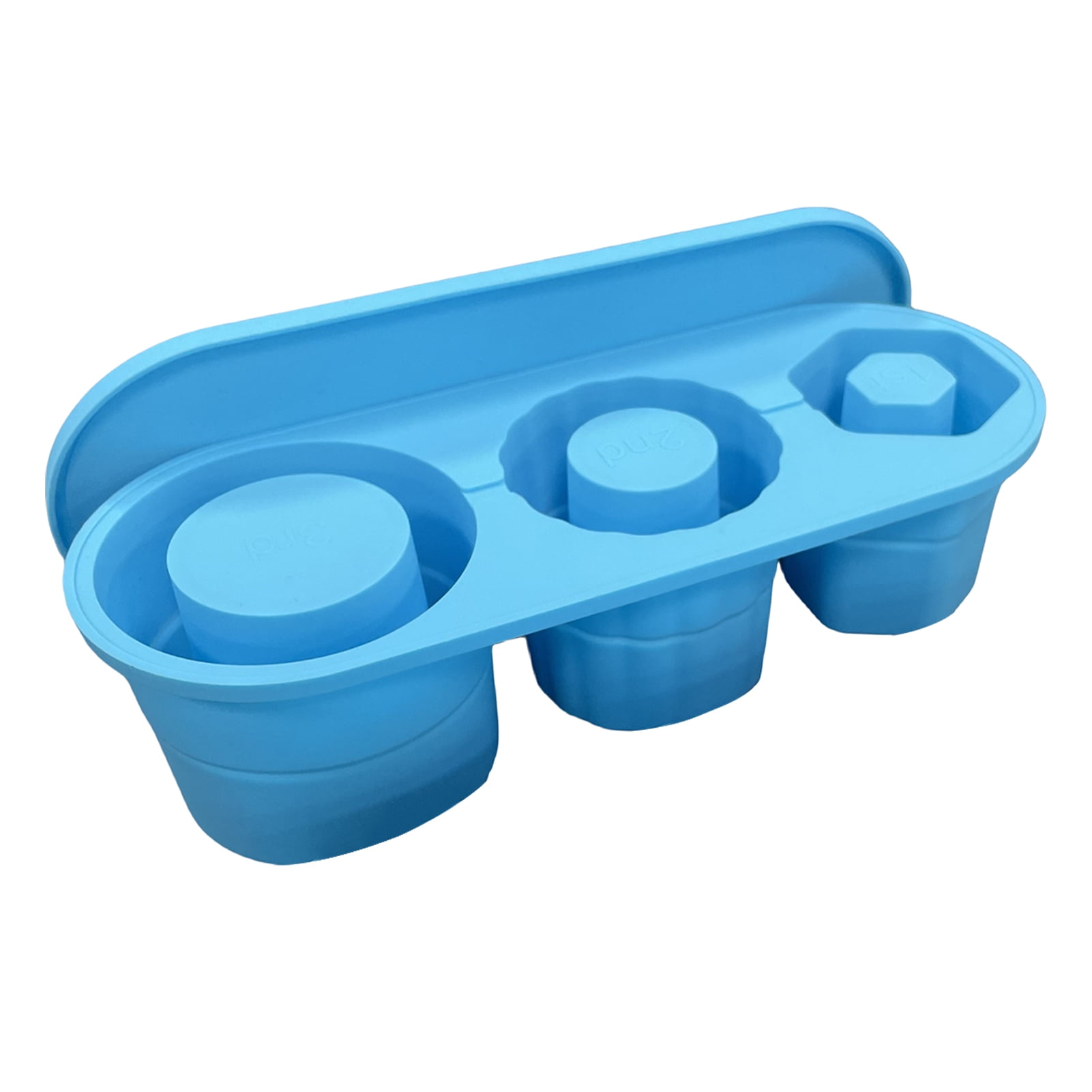 ievspot Silicone Hollow Cylinder Ice Cube Tray with Lid for Stackable ...