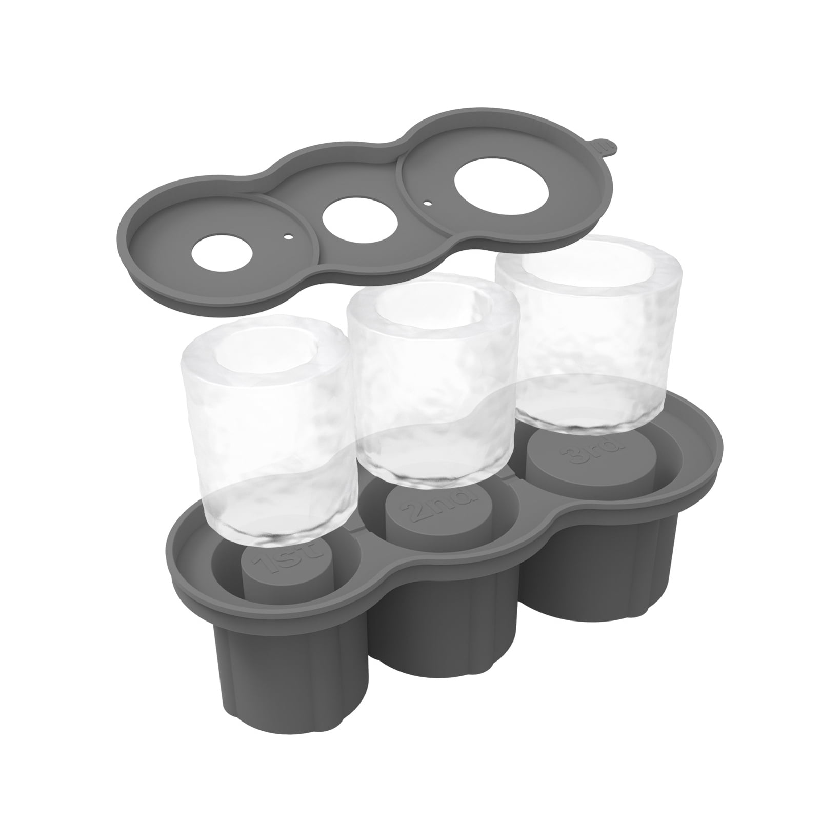 ievspot Silicone Ice Mold Cylinder Hollow Shape Stackable Juice Whiskey ...