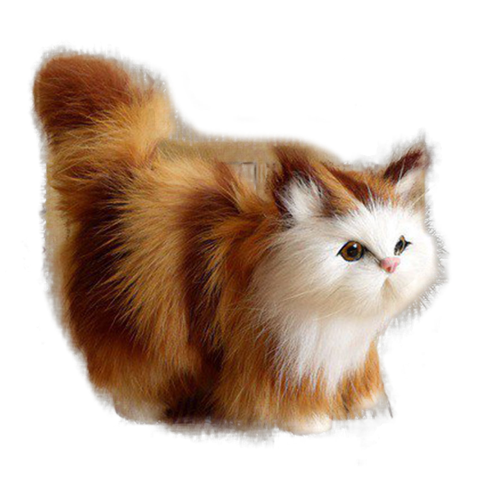 ievspot Simulation Cat Ornament Realistic Plush Kitty Toy Faux Fur ...