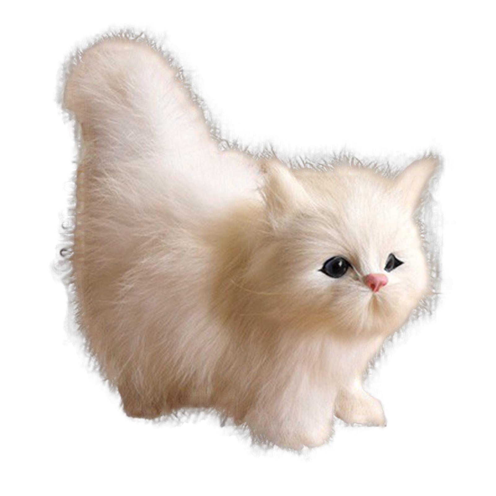 ievspot Simulation Cat Ornament Realistic Plush Kitty Toy Faux Fur ...