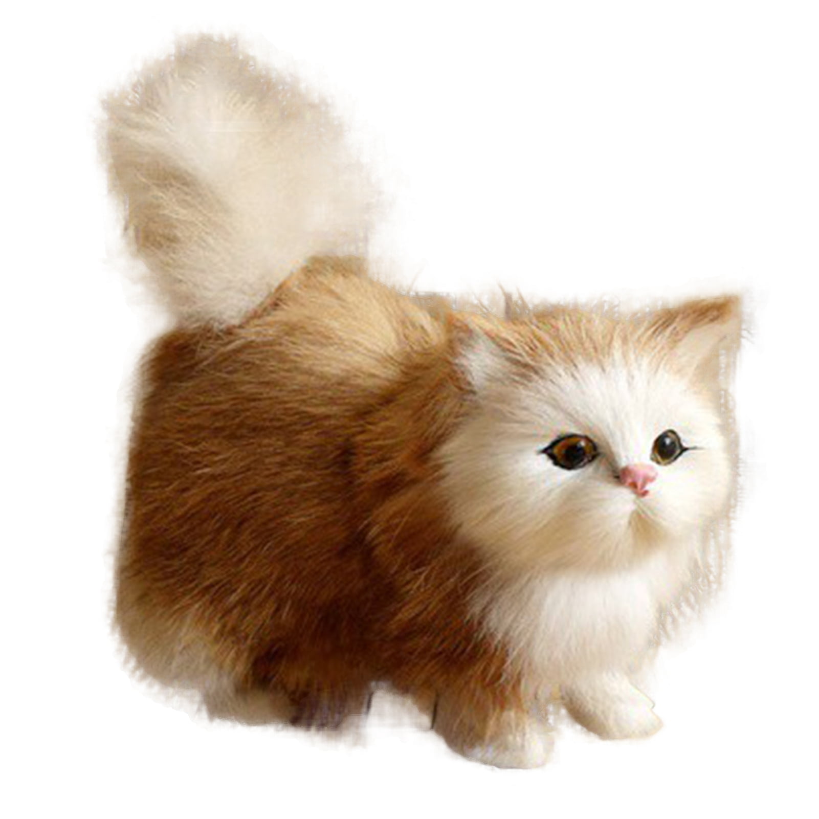 ievspot Simulation Cat Ornament Realistic Plush Kitty Toy Faux Fur ...