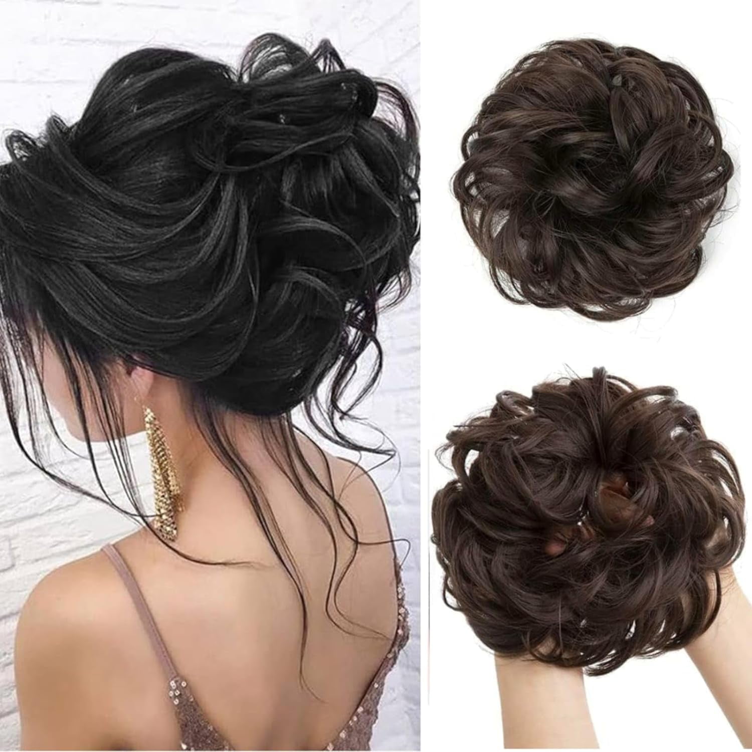 ifKart Messy Brown Bun Rubber Juda Brown Colour For Women Girls Bridal ...